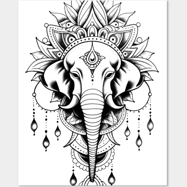 elephant head tattoo sketch