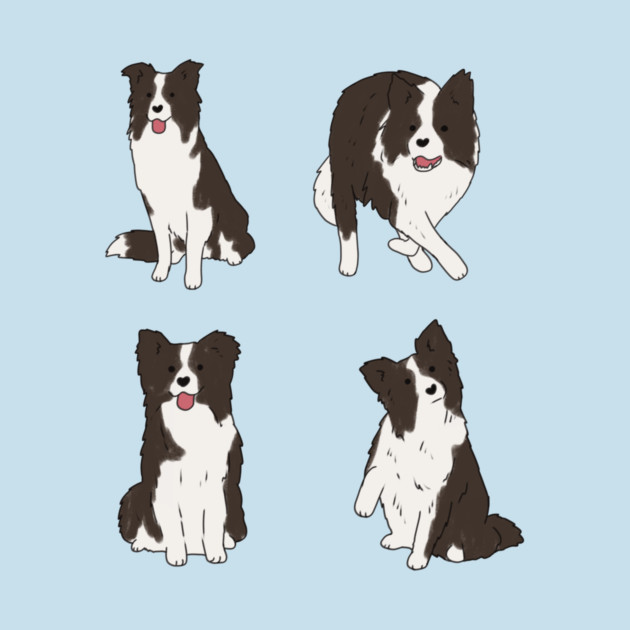 border collie pack - Brown Border Collie - T-Shirt | TeePublic