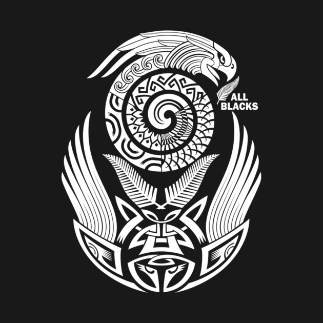 All Blacks Rugby New Zealand Maori Tattoo Bird of Prey - Rugby - T ...