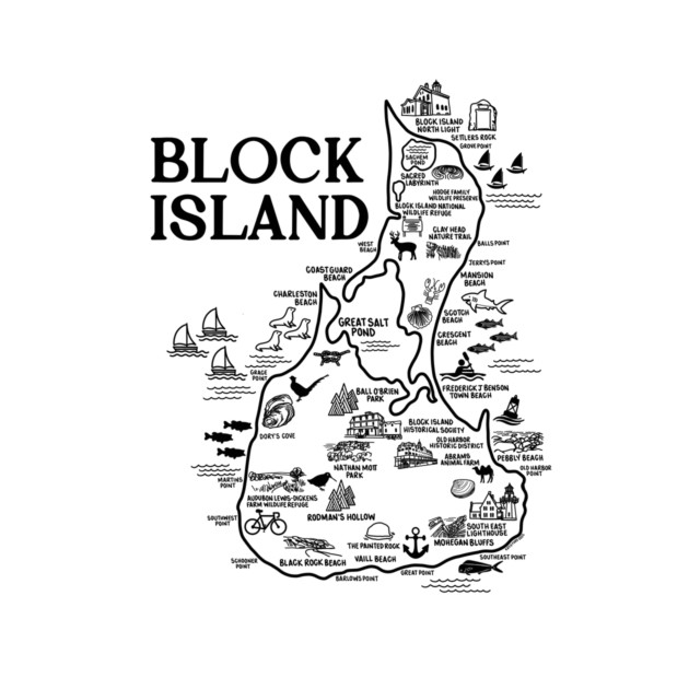 Block Island Map Art - Block Island - Tapestry | TeePublic