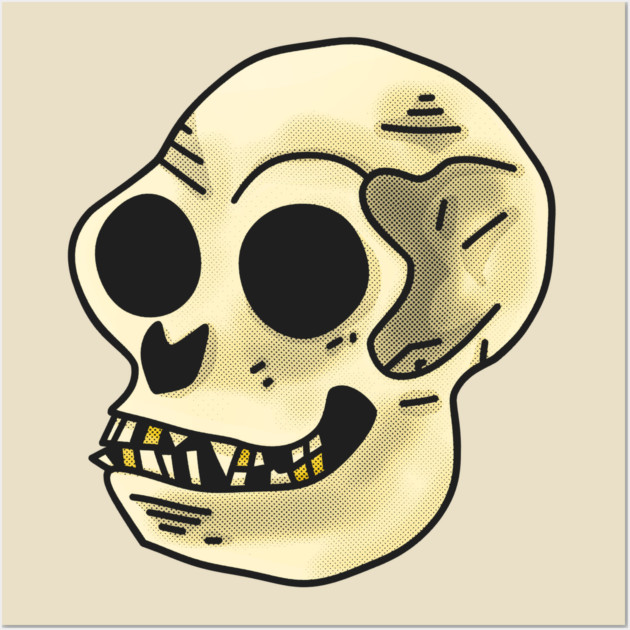spider monkey skull drawing