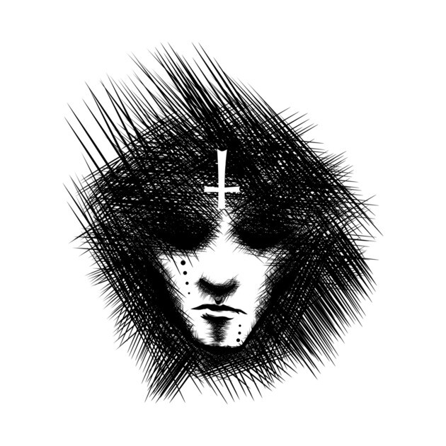 Black metal Inverted cross portrait. Satanic gothic art - Black Metal ...