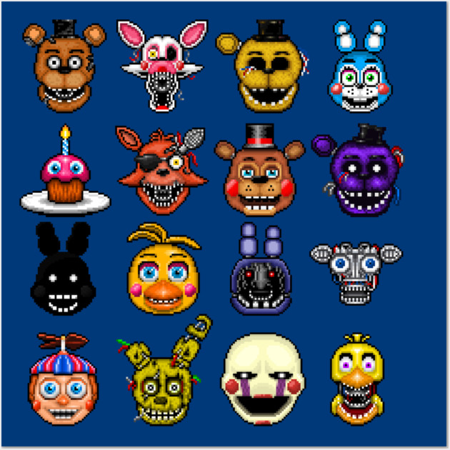 Five Nights at Freddy's Pixel art collection - Fnaf - Posters and Art ...