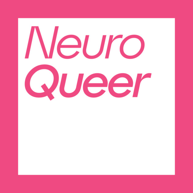NeuroQueer White Block Logo - Neurospicy - Pin | TeePublic