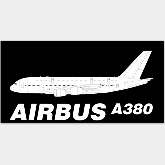 Airbus A380 Line Drawing - Airbus A380 Airplane - Posters and Art ...