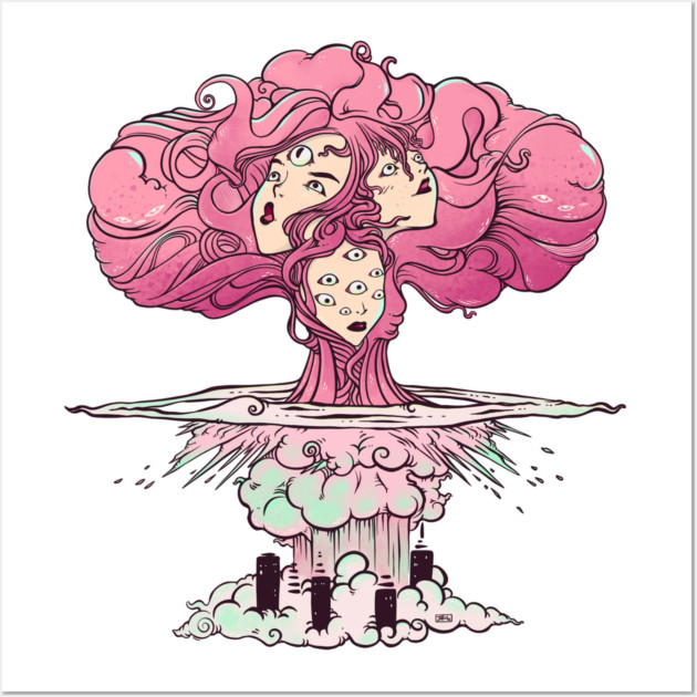 drawn mushroom cloud