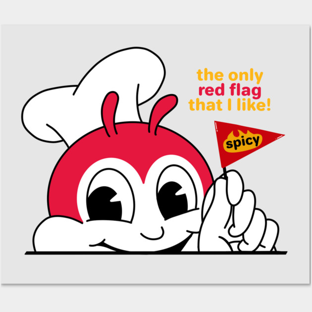 JOLLIBEE PEEKING SPICY CHICKENJOY RED FLAG PINOY STICKER - Jollibee ...