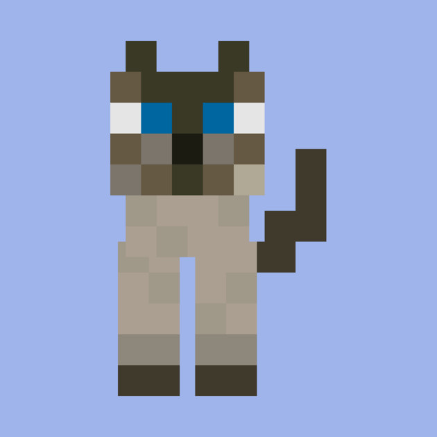 Minecraft Siamese Cat - Minecraft Cat - Pin | TeePublic