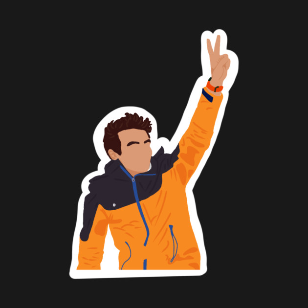 Lando Norris giving a peace sign to the crowd - Lando Norris - T-Shirt ...