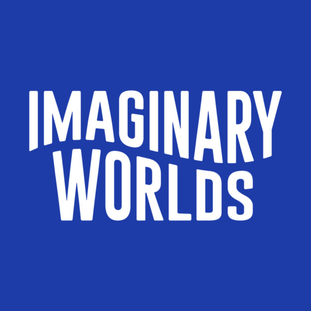 Imaginary Worlds new logo title white - Imaginary Worlds - Pin | TeePublic