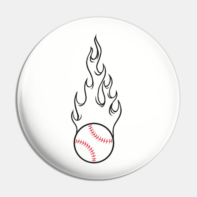 flaming baseball drawing