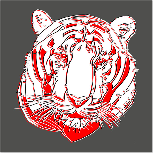 Chinese Tiger Head Feline portrait Wildcat face profile - Wildcat ...