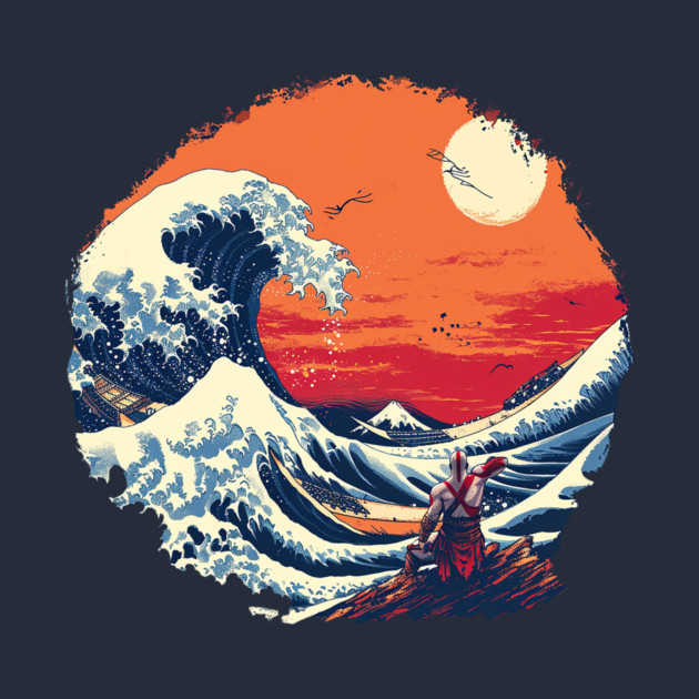 kratos at big wave - Kratos - T-Shirt | TeePublic