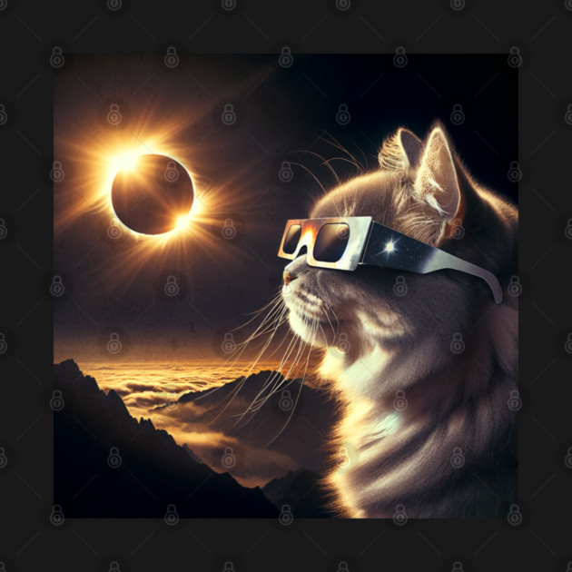 Funny Cat watching an Eclipse - Solar Eclipse 2024 - Tank Top | TeePublic