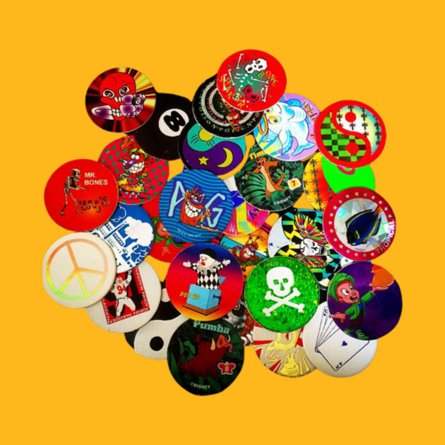Pile of Pogs 90s Nostalgia Toys Pop Culture Retro - Pogs - T-Shirt ...