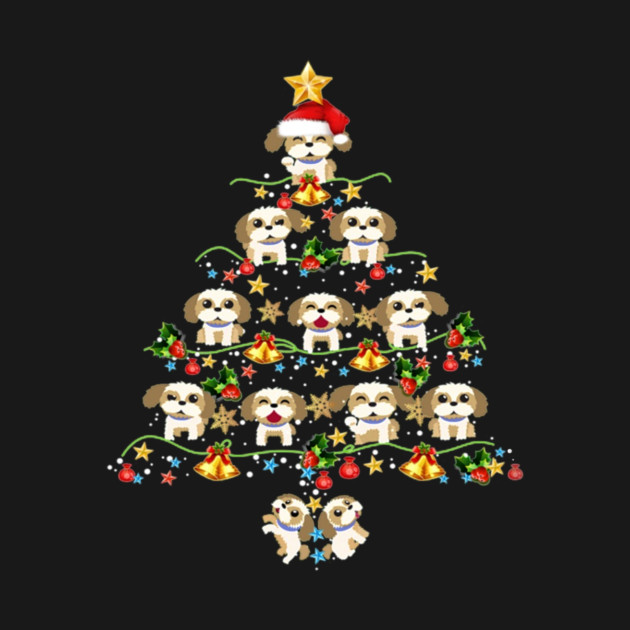 Cute shih tzu Dog Christmas tree - Cute Shih Tzu Dog Christmas Tree - T ...