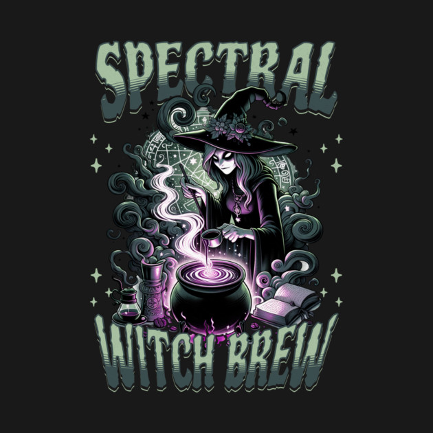 Spectral Witch Brew – Gothic Witch with Magic Cauldron, Spellbook ...