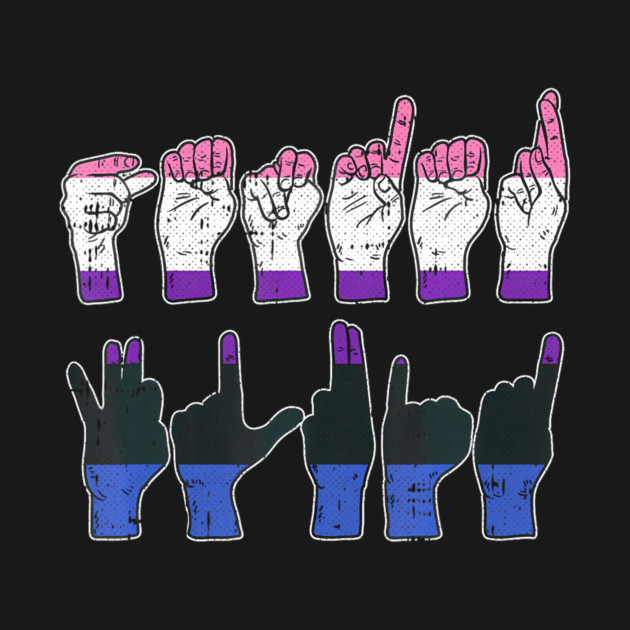 American Sign Language LGBT-Q ASL Deaf Genderfluid Pride - Deaf ...