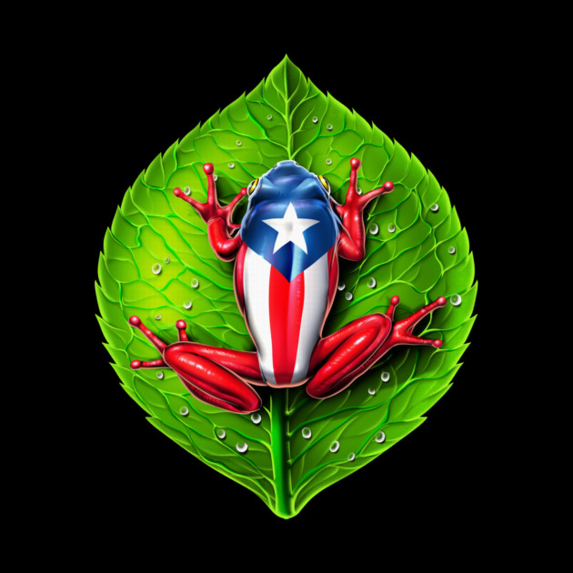 Puerto Rico Flag Coqui Frog - Puerto Rico Coqui Frog - Pin | TeePublic