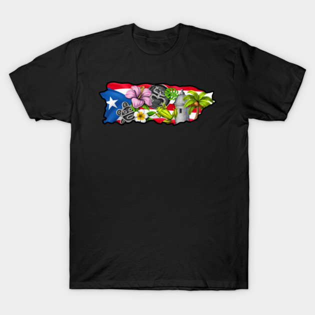 Puerto Rico Boricua Map - Puerto Rico Boricua - T-Shirt | TeePublic