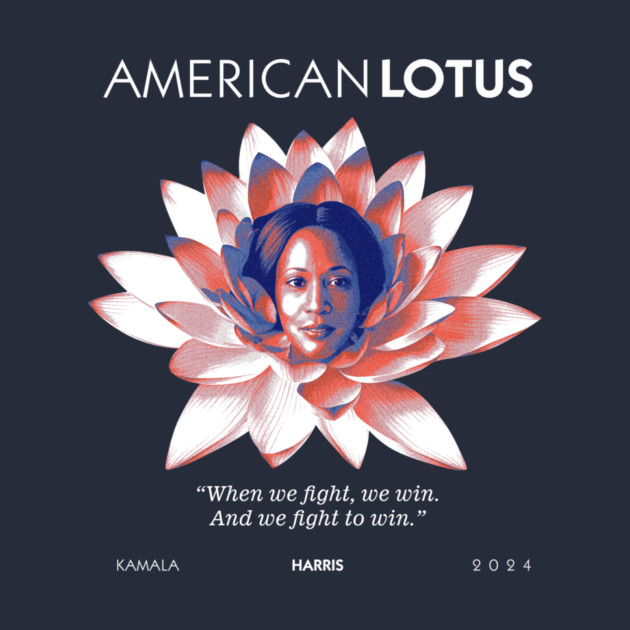 KAMALA HARRIS AMERICAN LOTUS - Kamala Harris 2024 - T-Shirt | TeePublic