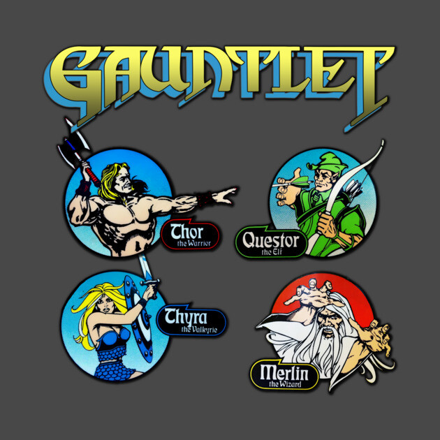 Gauntlet Old Arcade Logos - Gauntlet - T-Shirt | TeePublic