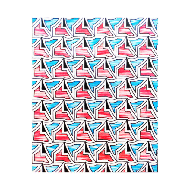 Colorful Abstract Geometric Pattern with Repeating Triangular Motifs ...