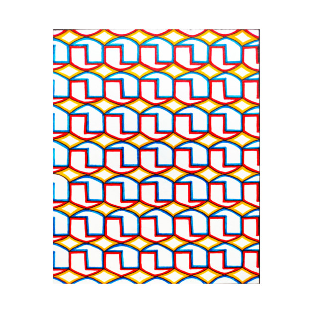 Colorful Abstract Geometric Pattern with Interlocking Shapes and Bold ...