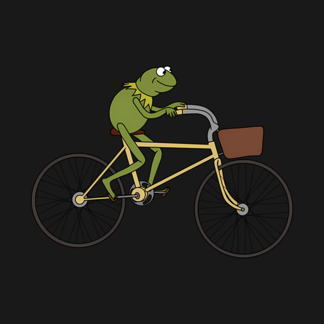 Kermit Riding A Bike - Kermit Riding A Bike - T-Shirt | TeePublic