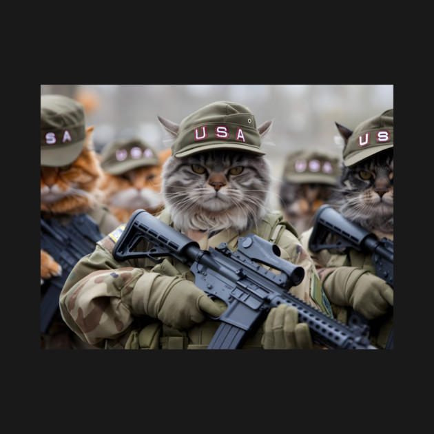 Military Cats in Uniform – Tactical Cat Squad with USA Caps - Cat ...