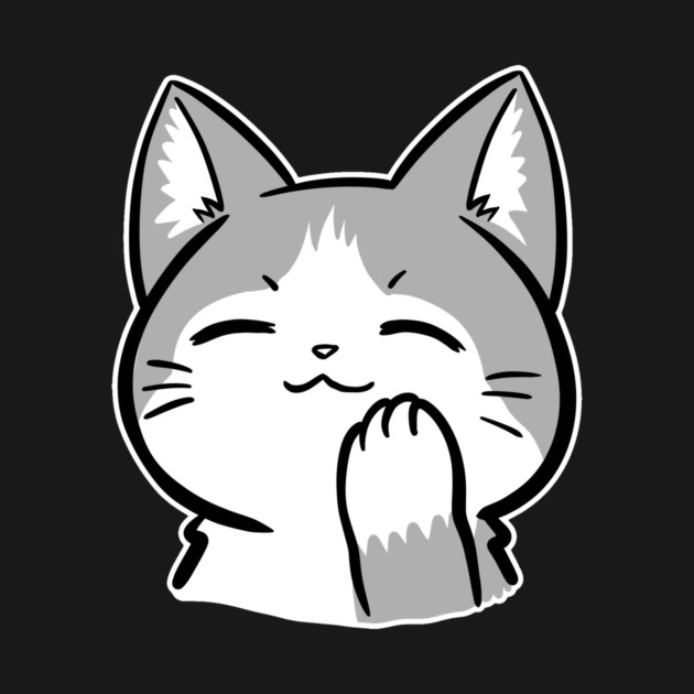 Purr Haps – Cute Kawaii Cat Cartoon Design - Naughty Cat - T-Shirt ...