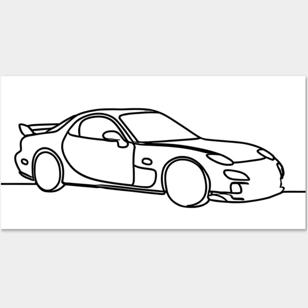 Mazda RX7 Line Drawing - Mazda Rx7 - Posters and Art Prints | TeePublic
