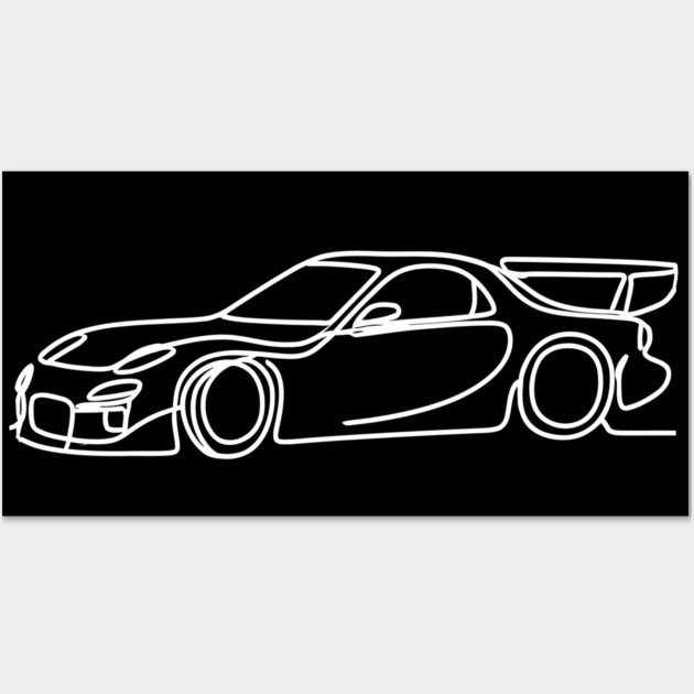 Mazda RX7 Line Drawing - Mazda Rx7 - Posters and Art Prints | TeePublic