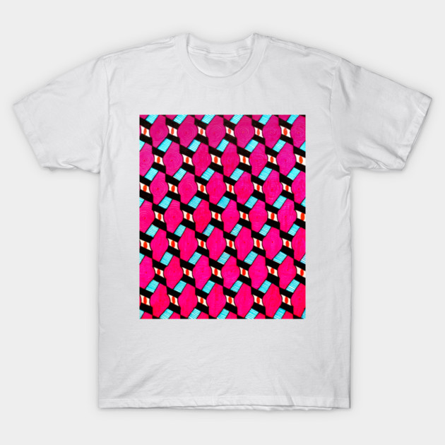 Bold Abstract Geometric Pattern with Vibrant Pink Shapes and Graphic ...
