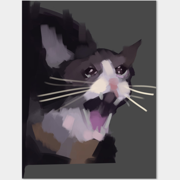 cat crying art