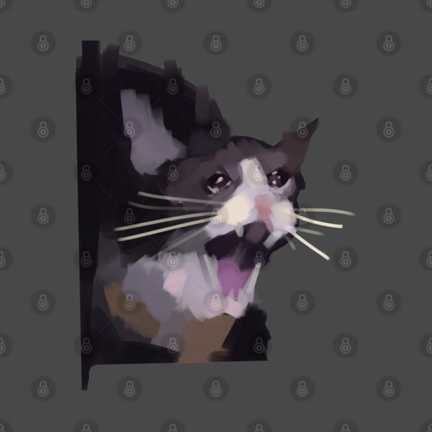 cat crying art