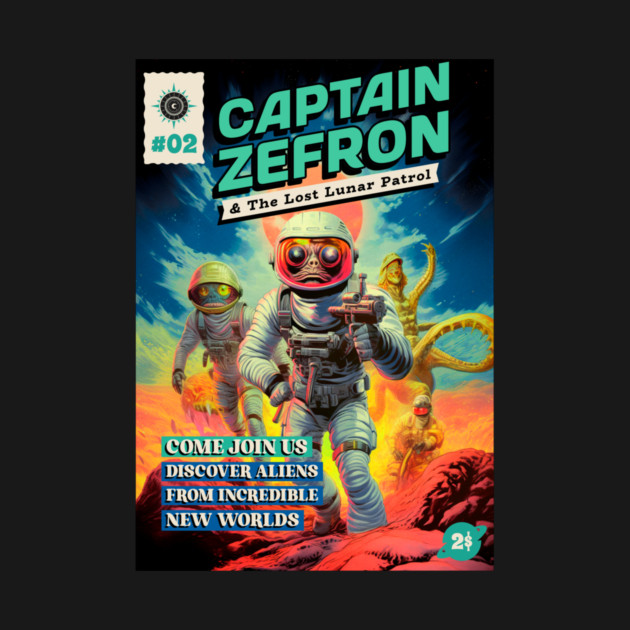 Captain Zefron & the Lost Lunar Patrol Comic Design - Alien - T-Shirt ...