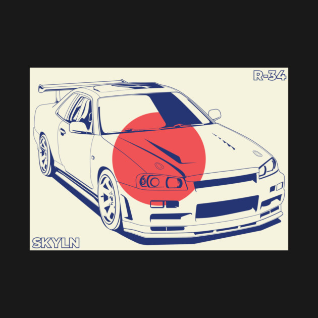 Nissan Skyline R34 GTR – JDM Legend - Nissan Skyline R34 Gtr - T-Shirt ...