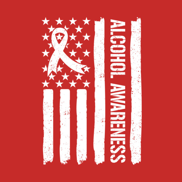 Alcohol Awareness Month American Flag Red Ribbon - Alcohol Awareness ...