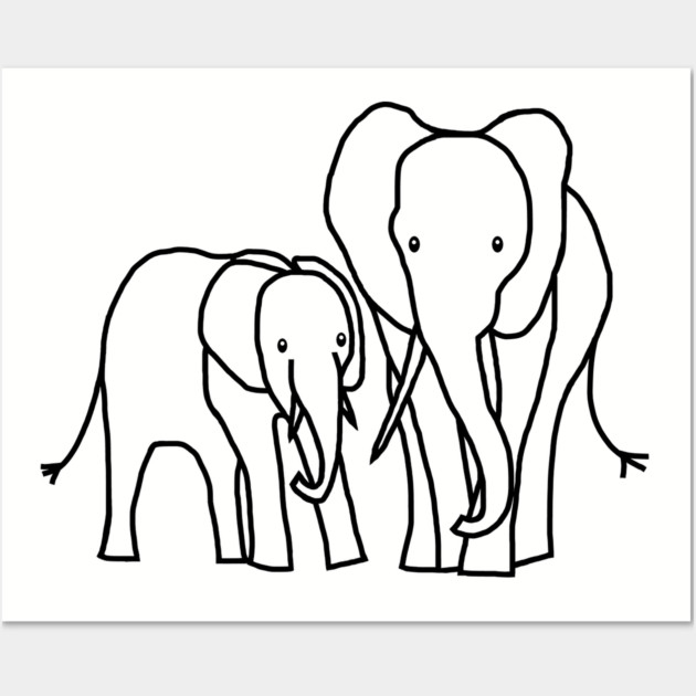 big and small elephant clipart