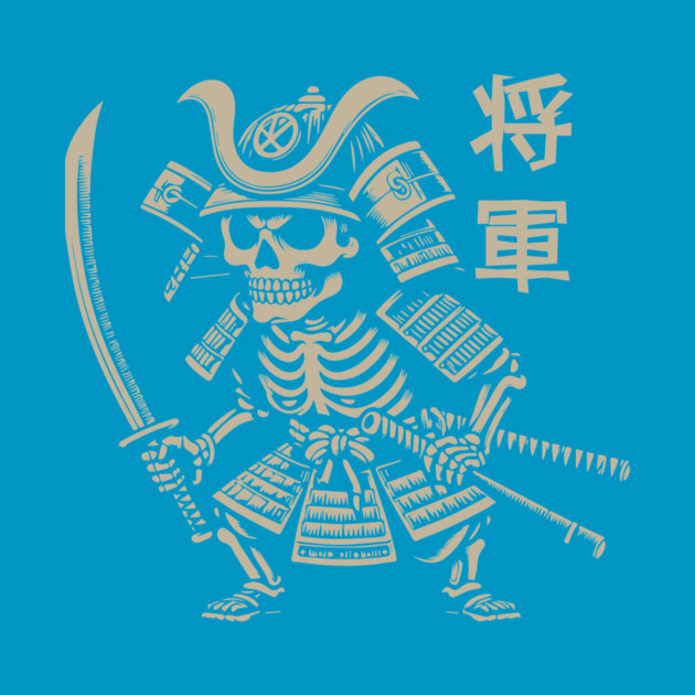 Shogun skeleton in battle ready pose - Skeleton - T-Shirt | TeePublic