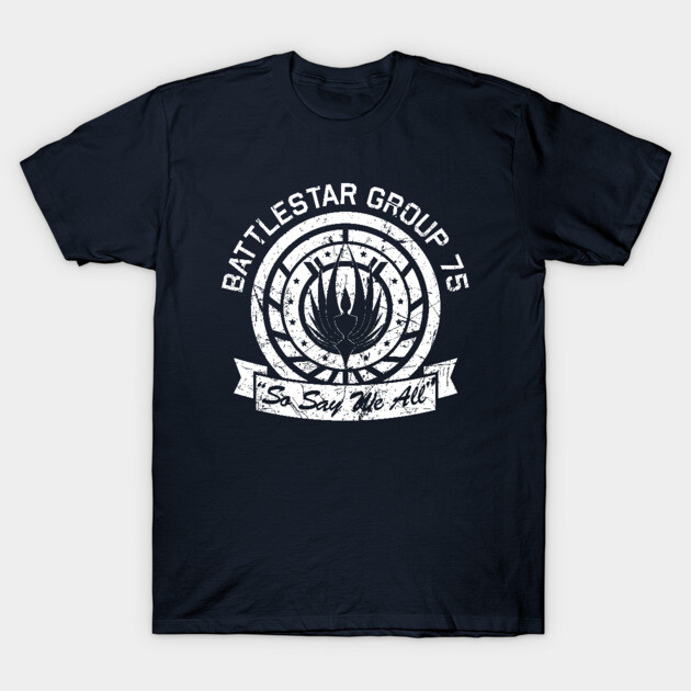 BSG 75 Distressed - Battlestar Galactica - T-Shirt | TeePublic