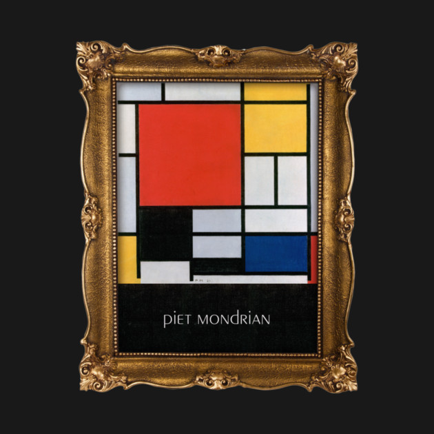 Piet Mondrian's Composition in Antique Gold Frame - Mondrian - T-Shirt ...