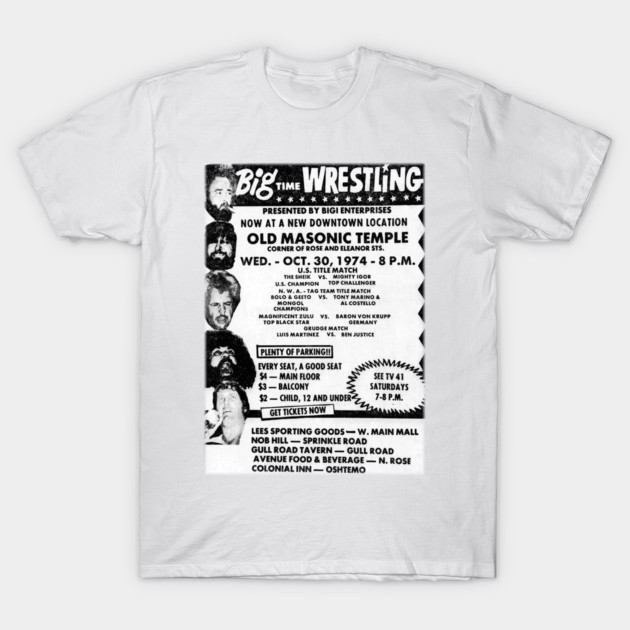 Big Time Wrestling 1974 NWA Kalamazoo MI The Sheik Mighty Igor Bolo ...
