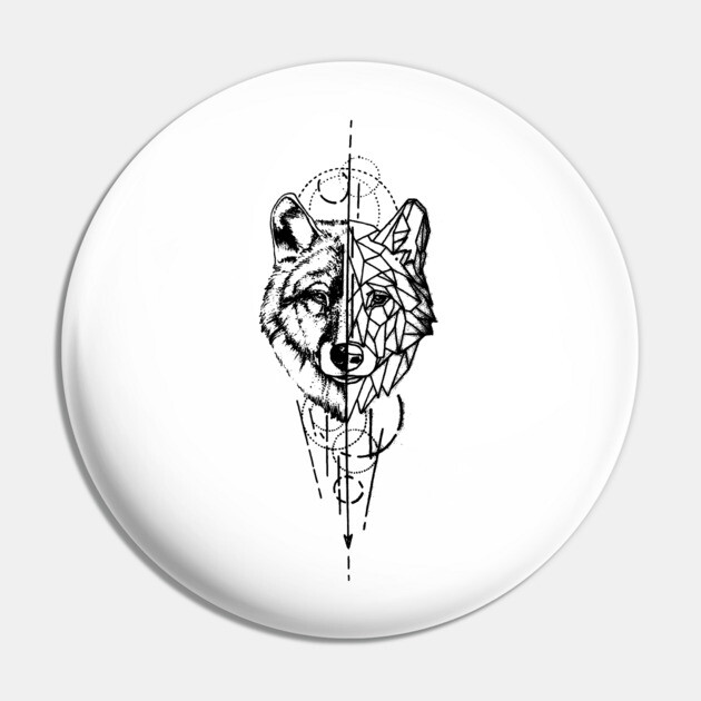 dotwork wolf tattoo