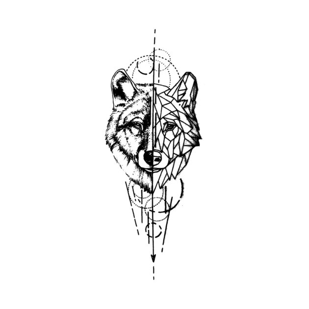 simple wolf tattoo stencil