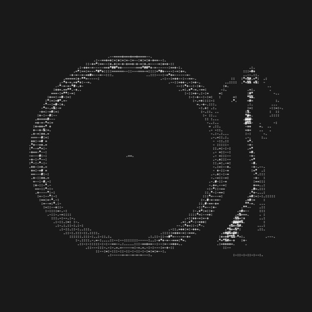 Turntable ASCII Text art version - Hip Hop - T-Shirt | TeePublic