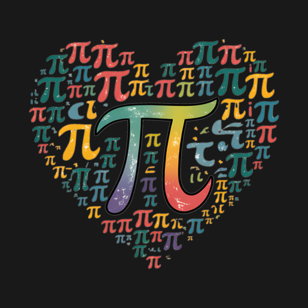 Pi Day Rainbow Heart - Pi Day Rainbow Heart - T-Shirt | TeePublic