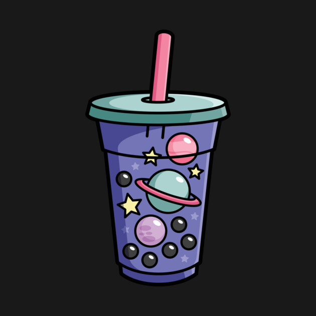 Kawaii Bubble Tea in Space - Bubble Tea - T-Shirt | TeePublic