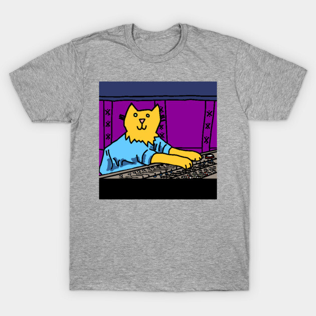 Music Producer Cat - Funny Music - T-Shirt | TeePublic
